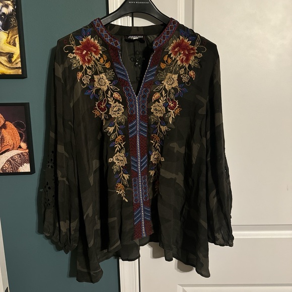 Johnny Was | Tops | Johnny Was Embroidered Tunic Xl | Poshmark
